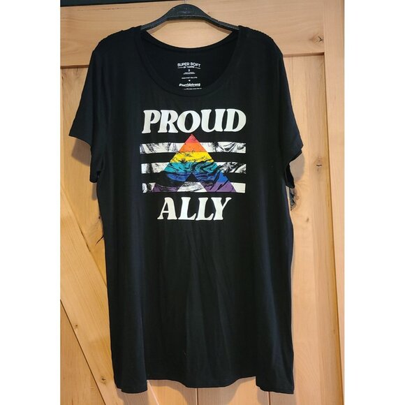 torrid | Tops | New Torrid Women 2x Black Tshirt Pride Ally Rainbow ...